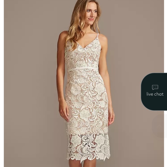 David's Bridal | Dresses | David Bridal Lace Overlay Dress | Poshmark